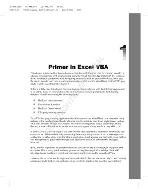 Fillable Online Primer In Excel VBA Fax Email Print PdfFiller