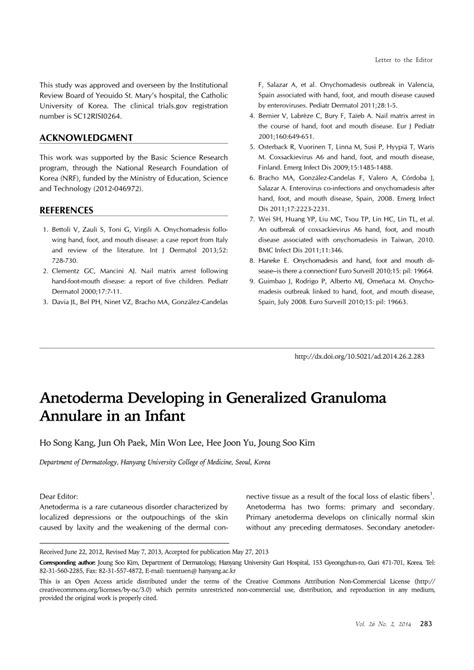 Pdf Anetoderma Developing In Generalized Granuloma Annulare In An Infant
