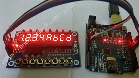 Interfacing Tm1638 Led And Key Display Module With Arduino