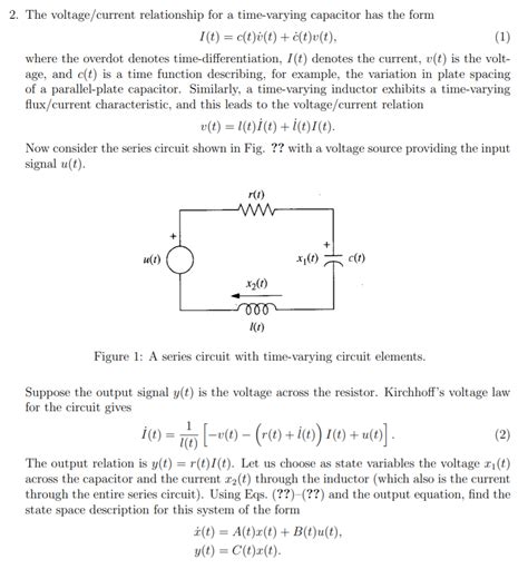 Solved 2 The Voltage Current Relationship For A