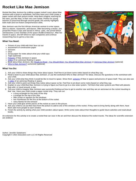 Rocket Like Mae Jemison What You Need Pdf Flight Astronautics