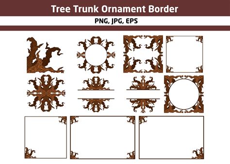 Tree Trunk Ornament Border Bundles A3 Graphic By Arief Sapta Adjie · Creative Fabrica