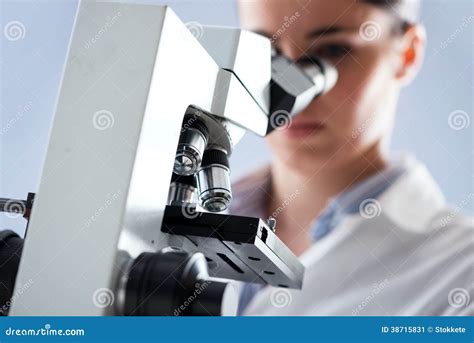 Microscopic Analysis Of Samples Stock Image Image Of Medical Exam