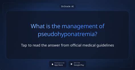 What Is The Management Of Pseudohyponatremia