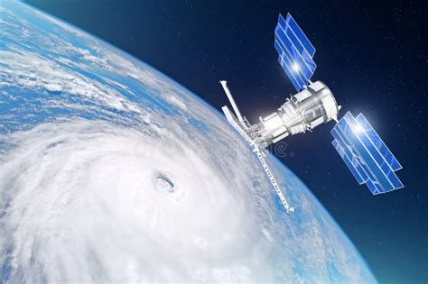Research Probing Monitoring Of In Atmosphere Satellite Above The Earth Makes Measurements Of