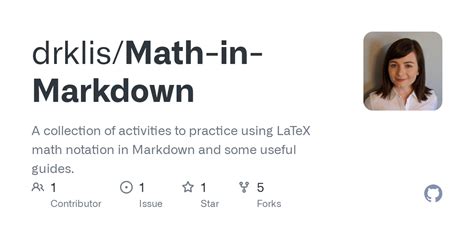 Math In Markdownmarkdown Cheat Sheetmd At Main · Drklismath In Markdown · Github