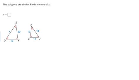 Solved The Polygons Are Similar Find The Value Of X X Chegg