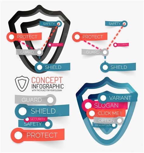 Premium Vector Vector Shield Protection Infographic