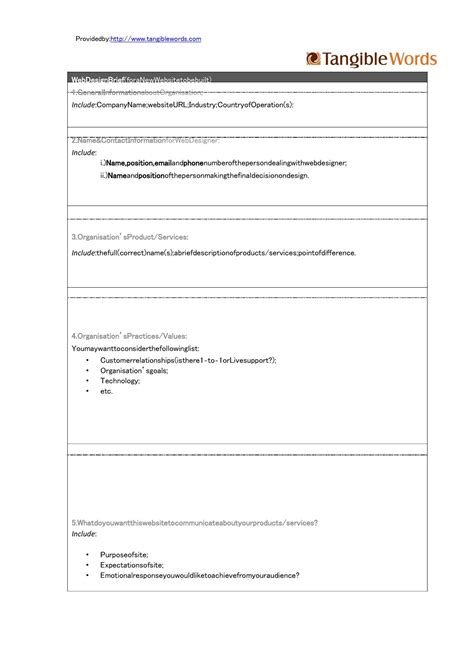 50 Useful Design Brief Templates Free Creative Brief Templatelab