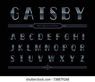 Vector Gatsby Fonts Alphabet Gold Letter Stock Vector Royalty Free 737487007 Shutterstock