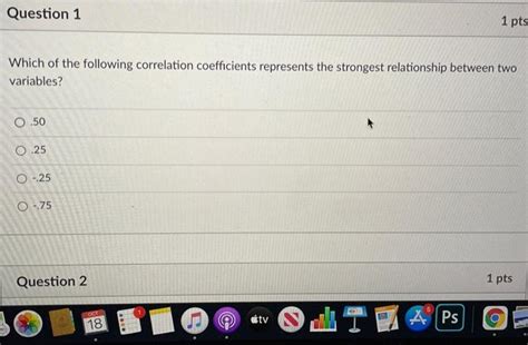 Solved Question Pts Which Of The Following Correlation Chegg