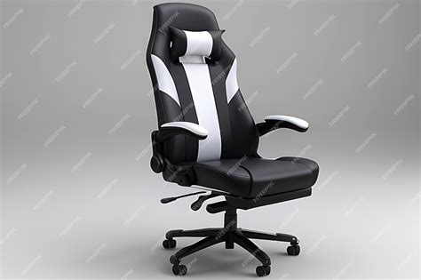 Premium Ai Image Modern Comfortable Black And White Gaming Chair For