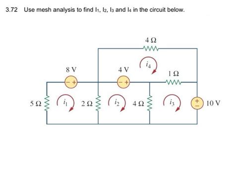 3 72 use mesh analysis to find l1 l2 l3 and l4 in the