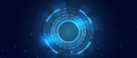 추상 파란색 기술 배경 빛과 원형 디지털 벡터입니다 미래의 일러스트 레이 터 디자인입니다 프리미엄 벡터