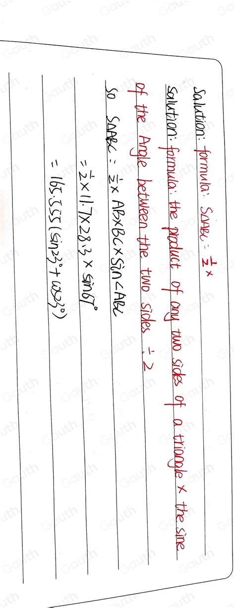 Solved 4 Calculate The Area Of Triangle Abc Give Your Answer To 3sf 2 [algebra]