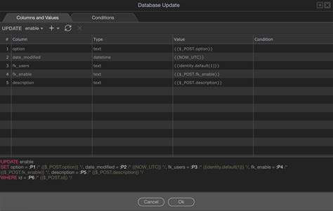 Wappler Documentation Insertupdate Query Updating Datetime With Same Value