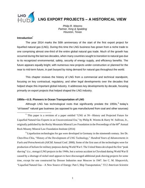 Pdf Lng Export Projects A Historical View Lng Hublnghub Biz Wp Content Uploads 2015 01 Weems