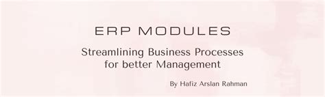 Enterprise Resource Planning Erp Modules