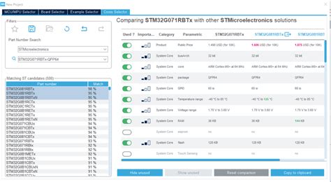 How To Compare Different Stm32 Part Numbers Using Stmicroelectronics Community