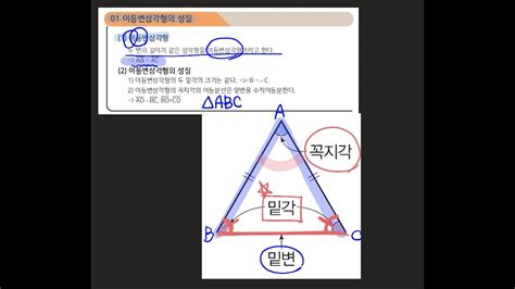 중2 2 01 삼각형의성질 1 이등변삼각형과 직각삼각형 Youtube