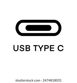 Usb Type C Port Icon Eps Stock Vector Royalty Free 2474818031