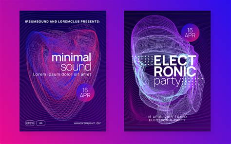 그라데이션 파티 전단지 일렉트로 댄스 음악 전자 트랜스 사운드 클럽 Dj 포스터입니다 테크노 이벤트 Dj에 대한 스톡 벡터 아트 및 기타 이미지 Istock
