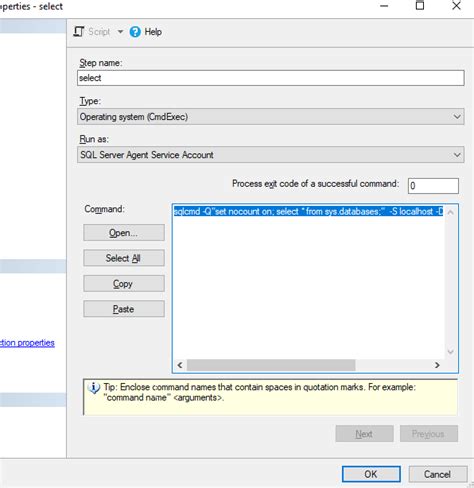 Sql Server Agent Do Not Show Job Step Details And Column Headers In Output File Database