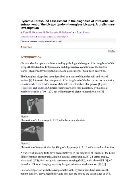 Pdf Dynamic Ultrasound Assessment In The Diagnosis Of Intra Articular