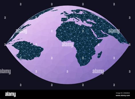 Internet And Global Connections Map Craig Retroazimuthal Projection