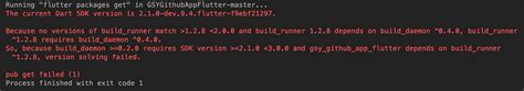 运行flutter packages get出现异常 Issue CarGuo gsy github app flutter GitHub