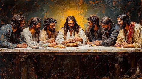 The Last Supper Jesus Breaking Bread With Disciples Premium Ai