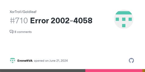 Error 2002 4058 · Issue 710 · Xortrollgoldleaf · Github