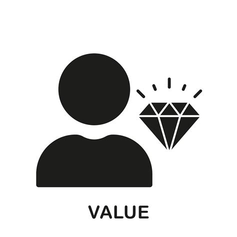 Employee Value Silhouette Icon Man With Diamond Glyph Pictogram