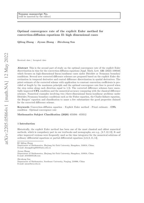 Optimal Convergence Rate Of The Explicit Euler Method For Convection Diffusion Equations Ii