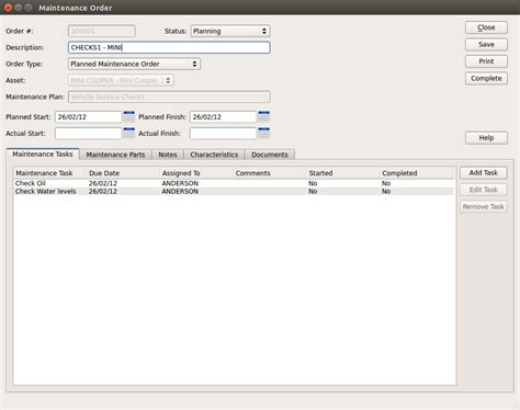 11 Maintenance Orders
