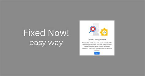 Couldnt Verify Your Site Fixed Now 2025 Easy Step