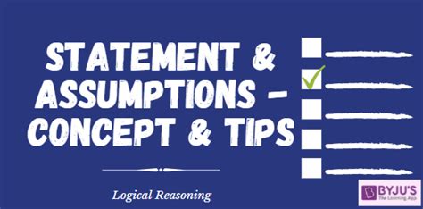 Statement And Assumption In Logical Reasoning Concept Tips And Questions