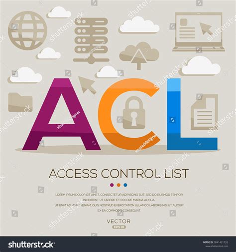 Acl Mean Access Control List Computer Stock Vector Royalty Free Shutterstock