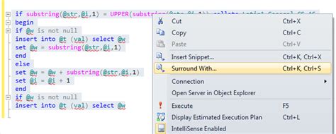 Surround With Feature New In SQL Server 2012 Denali CTP 1