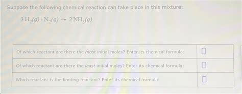 solved suppose the following chemical reaction can take