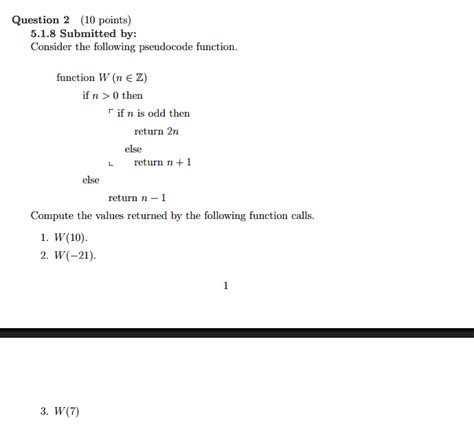 Solved Question 2 10 Points 518 Submitted By Consider The