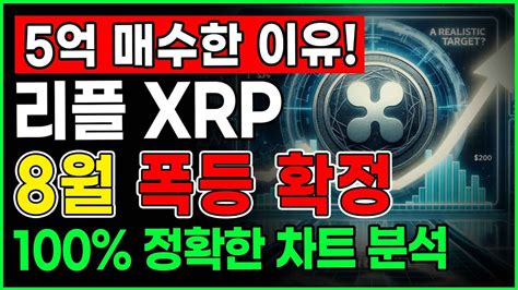 리플 폭등 5억 매수한 이유 8월 폭등 확정 100 정확한 차트 분석 리플 리플전망 Youtube