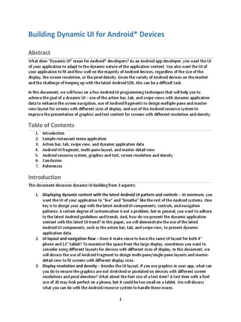 Building Dynamic Ui For Android Devices Pdf Android Operating