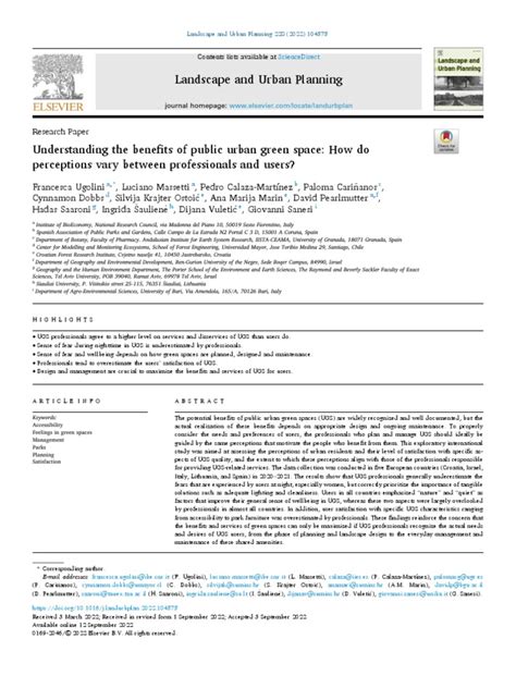 understanding the benefits of public urban green space how do pdf