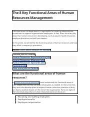 The 8 Key Functional Areas Of Human Resources Management Pdf The 8 Key Functional Areas Of