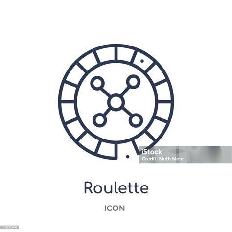 엔터테인먼트 및 아케이드 아웃 라인 컬렉션에서 선형 룰렛 아이콘 얇은 라인 룰렛 벡터 흰색 배경에 고립입니다 룰렛 유행 그림 0명에 대한 스톡 벡터 아트 및 기타 이미지