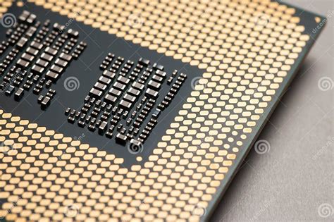Closeup Cpu Or Central Processing Unit From Motherboard Macro Shot