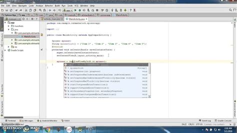 Android Spinner Widget Example Youtube