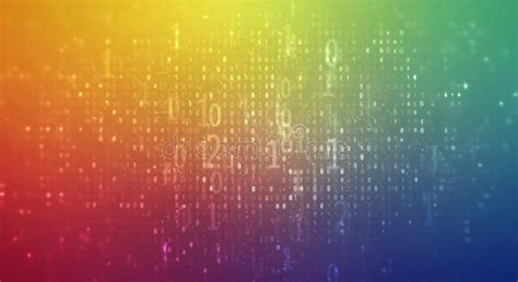 Glowing Binary Code In A Vibrant Futuristic Style Gradient Stock