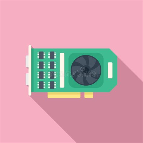 Motherboard Gpu Icon Flat Vector Computer Card Stock Vector
